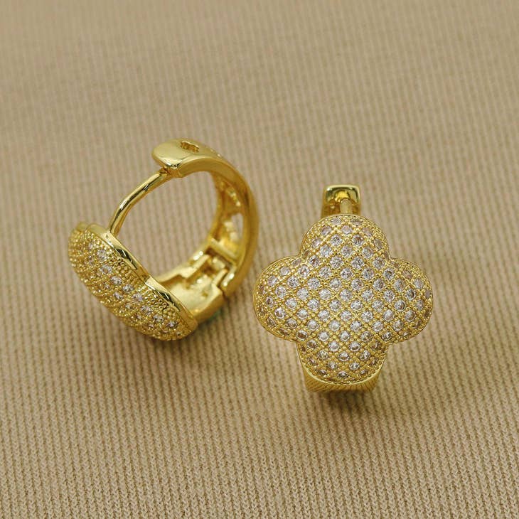 Pave Clover Flower Earrings – Cole and Co.