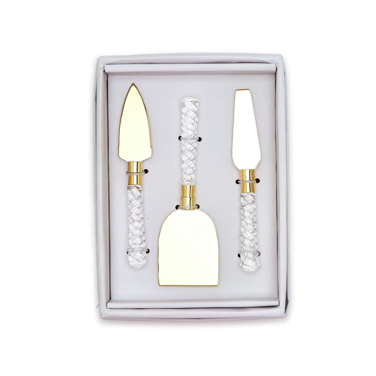 Crystal Clear Set of 3 Cheese Knives – Cole and Co.