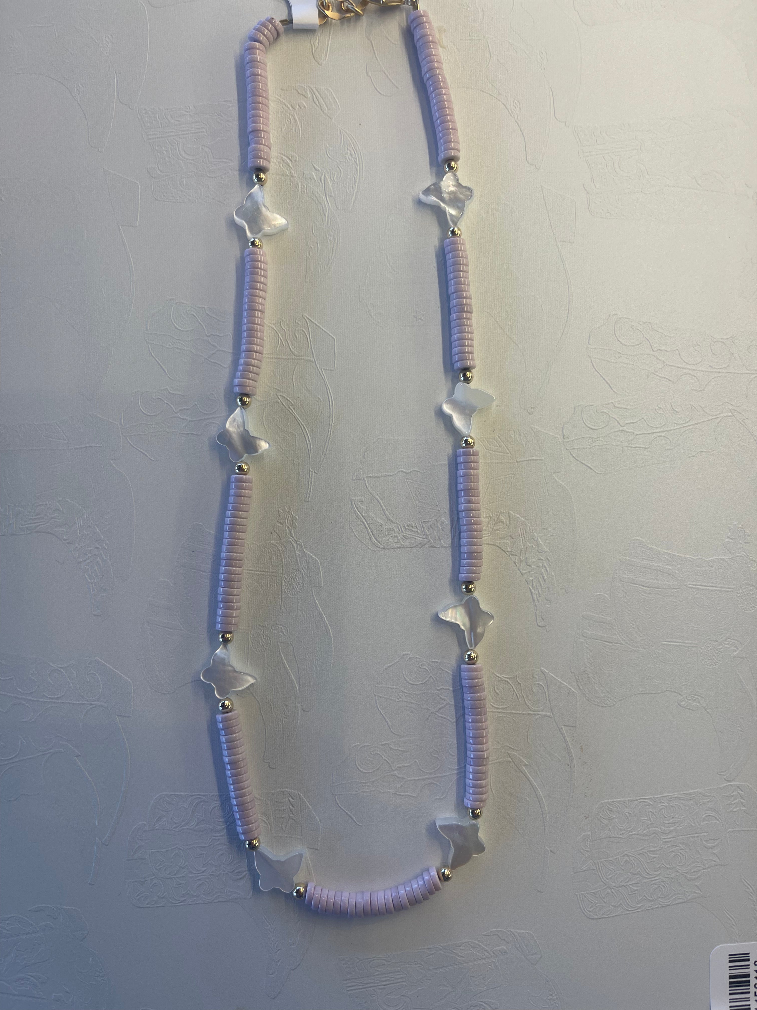 Lavender Butterfly MOP Disk Necklace – Cole and Co.