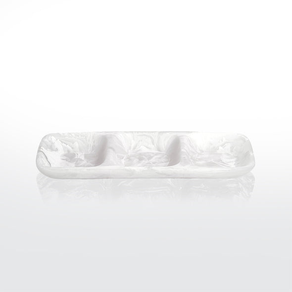 White Swirl Medium 3 Part Tray – Cole and Co.