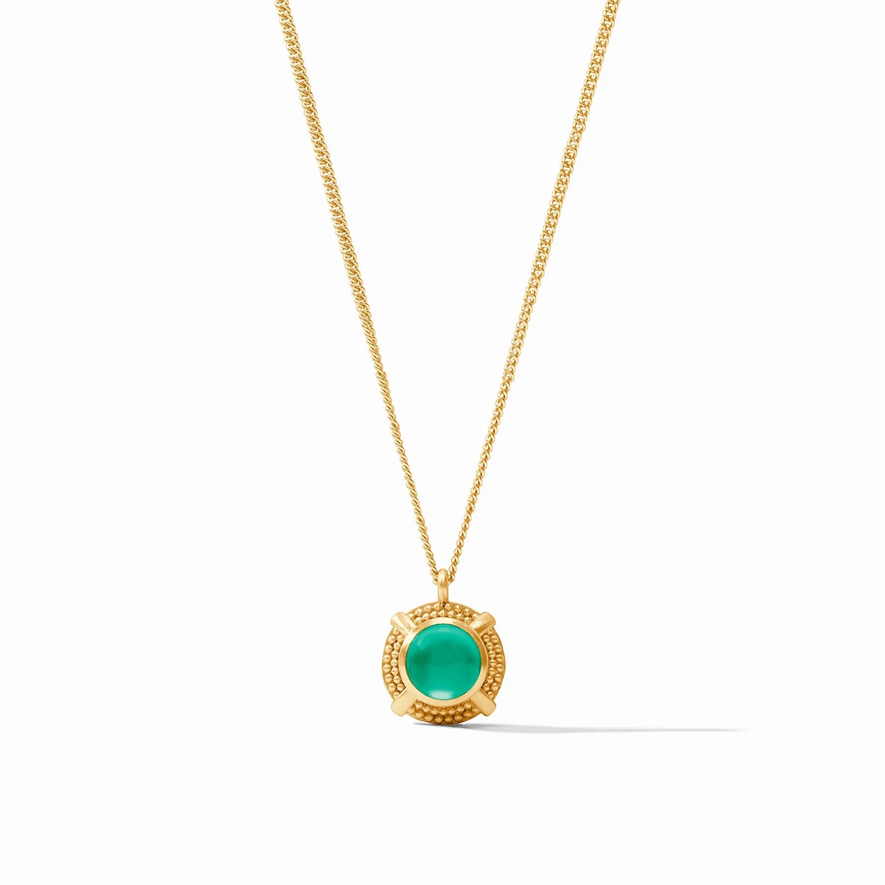 Cabochon Iridescent Emerald Green Solitaire Necklace – Cole and Co.