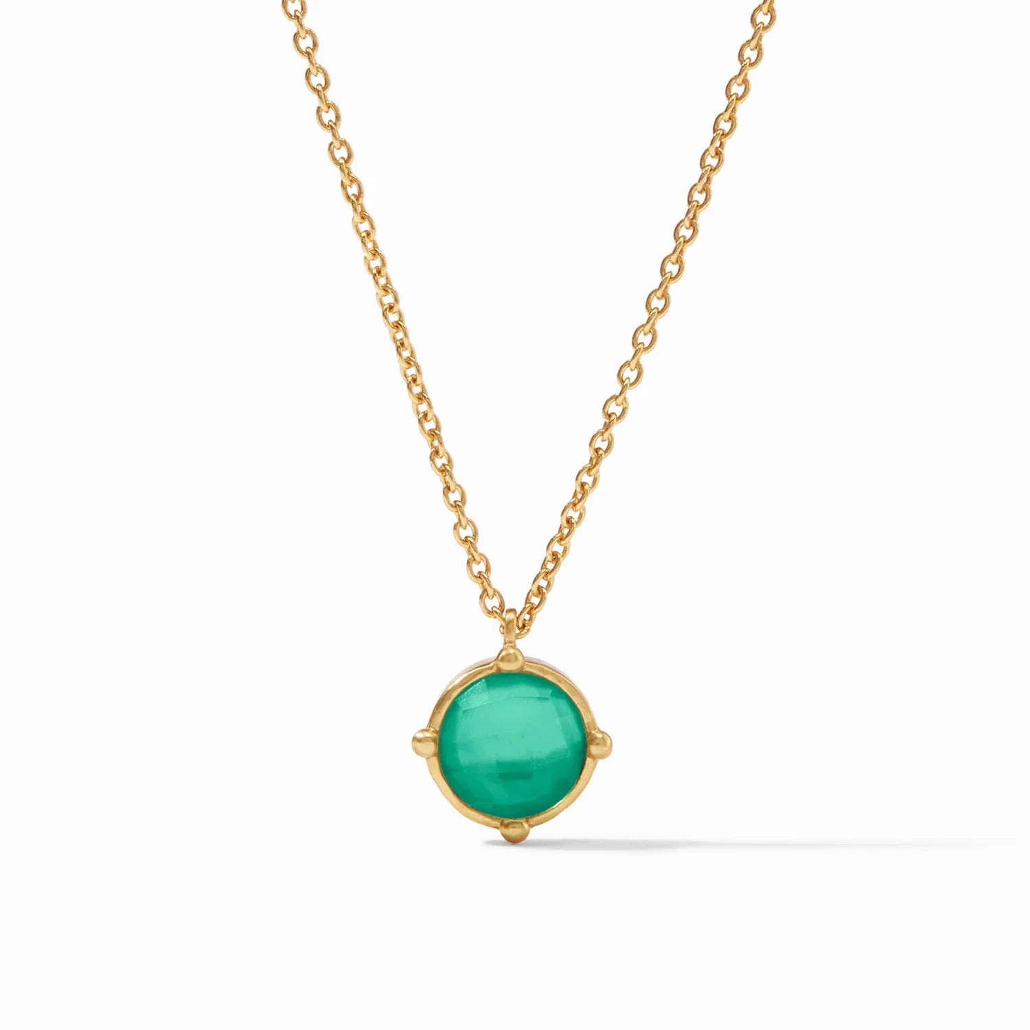 Honeybee Solitaire Necklace Iridescent Emerald Green – Cole and Co.