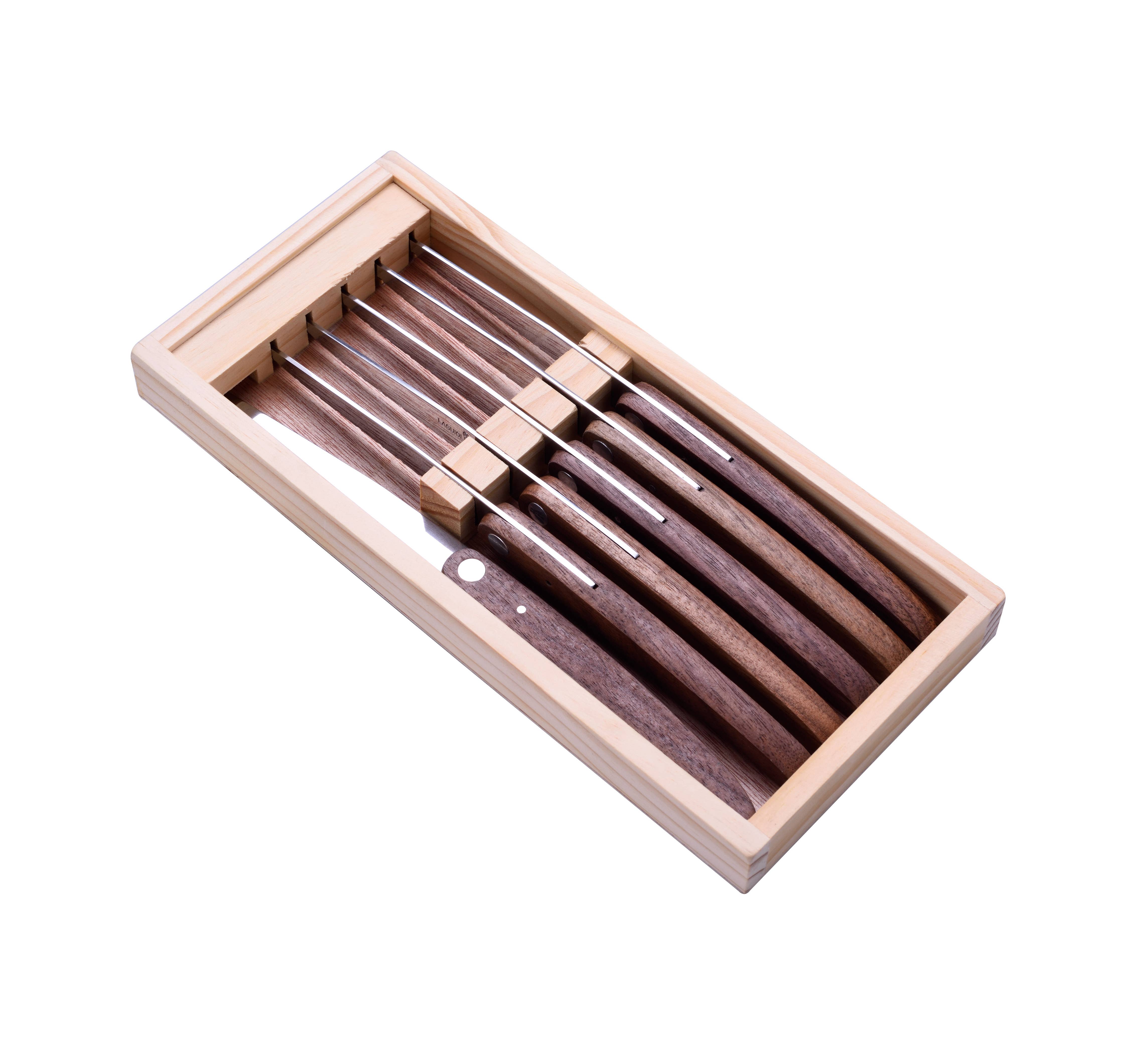 Wooden Set of 6 steak knives – Cole and Co.