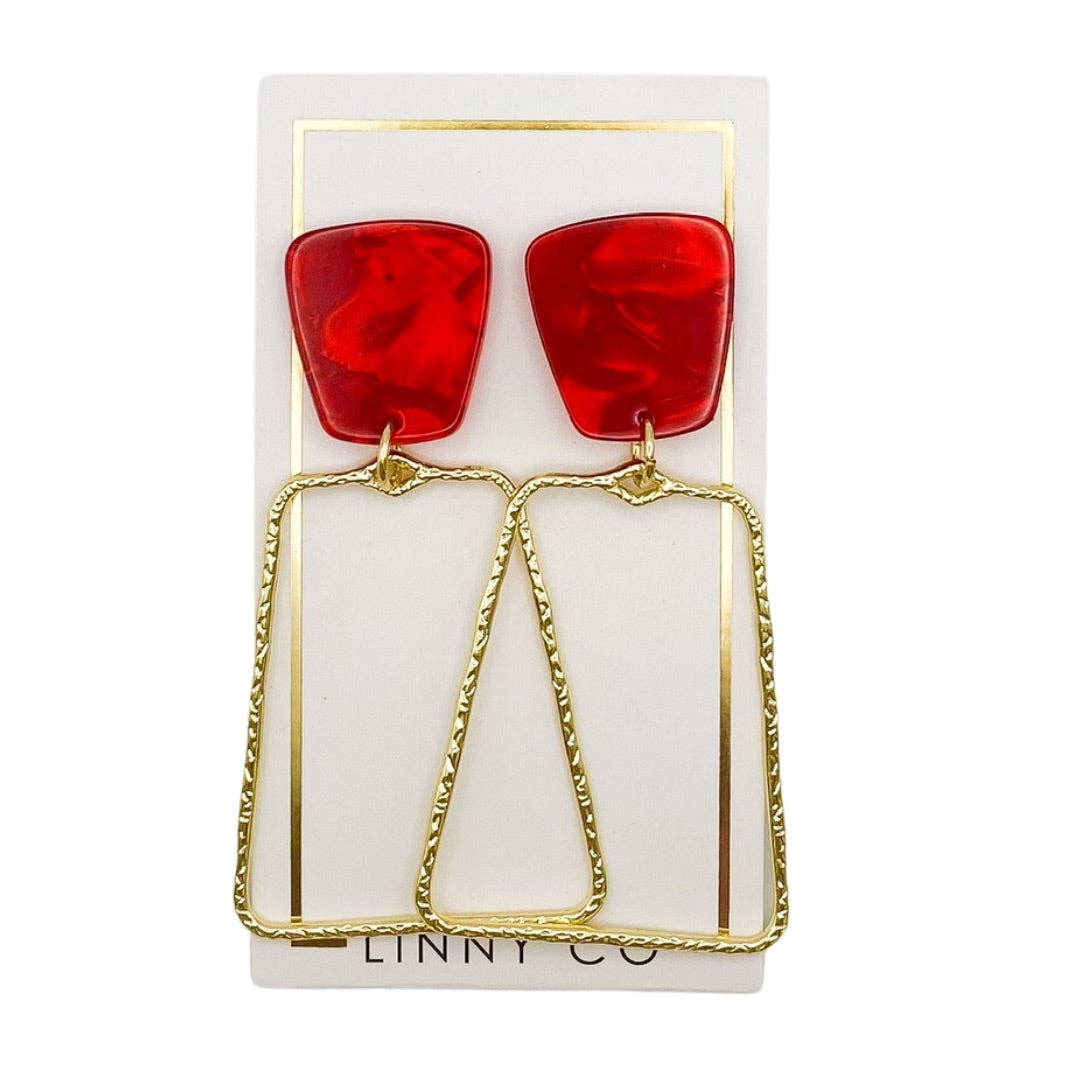 Kaelyn Pearlized Red Earrings – Cole and Co.