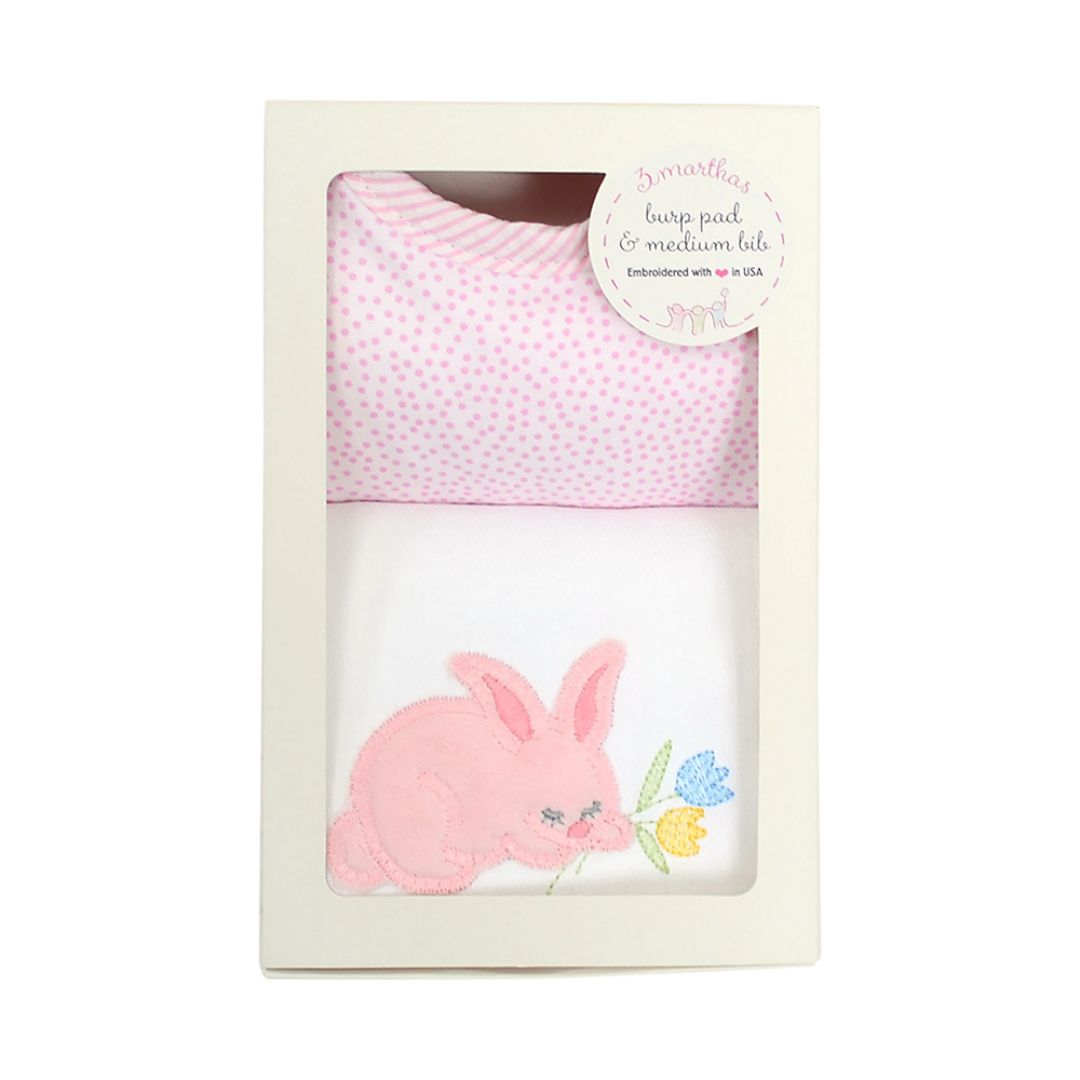 Pink Bunny Bib & Burp Box Set – Cole and Co.